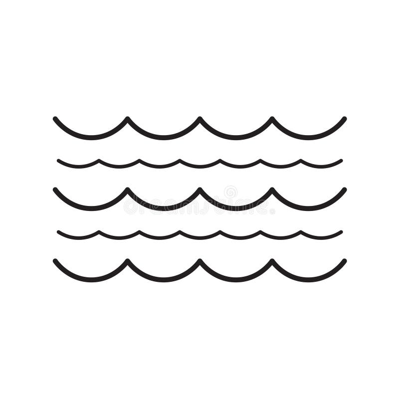 Black waves stock vector. Illustration of waves, sign - 109924226