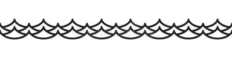 Black waves border stock vector. Illustration of ocean - 210089773