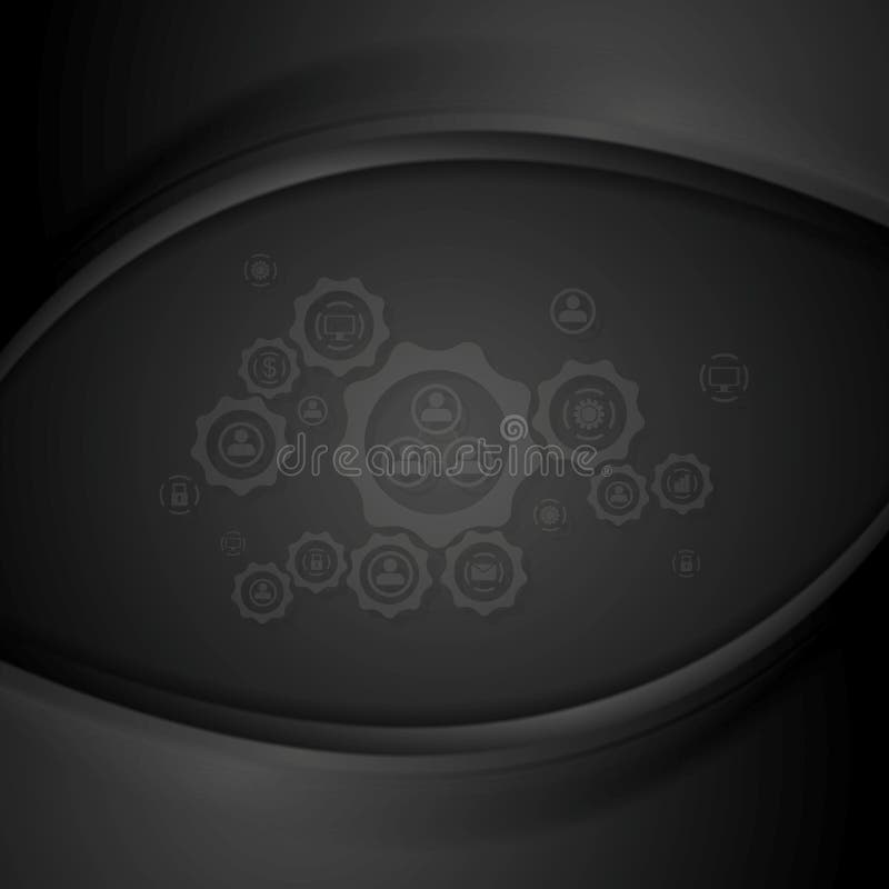 Black Waves Teamwork Concept Background Stock Vector - Illustration of ...