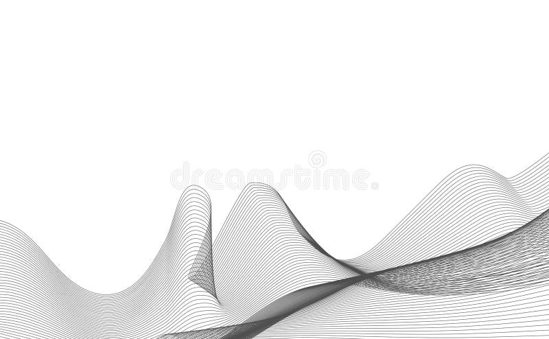 Black Wavy Lines Isolated on White Abstract Background Design. Abstract ...