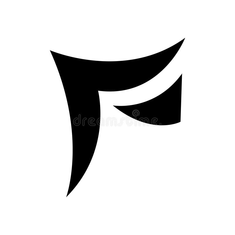 Black Wavy Paper Shaped Letter F Icon Stock Vector - Illustration of ...