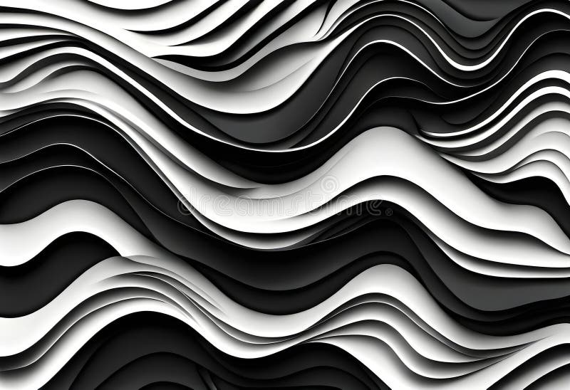 Black Wavy Stripes Background Stock Illustration - Illustration of ...