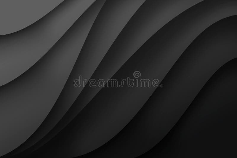 Black Wavy Texture. Elegant Abstract Wave Background with Smooth Curves ...