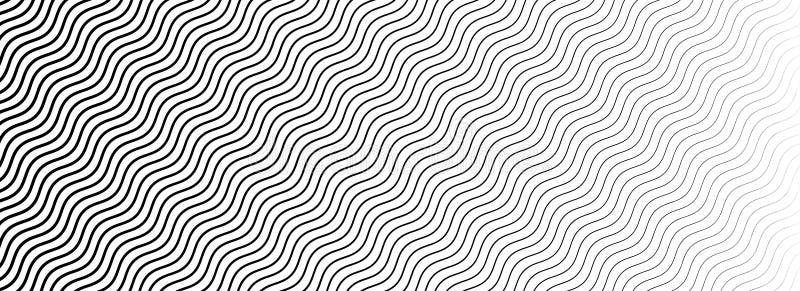 Black Wavy Texture Gradient. Wave Line Pattern Wallpaper. Fading Curved ...