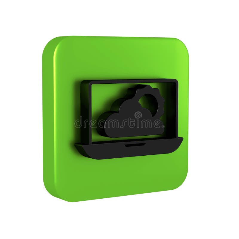 Black Weather Forecast Icon Isolated on Transparent Background. Green ...