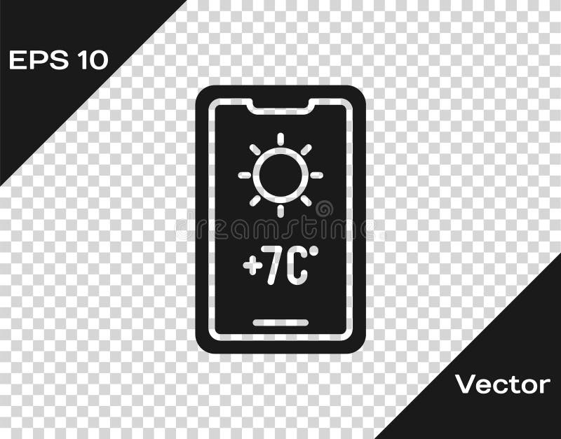Black Weather Forecast Icon Isolated on Gold Background. Vector ...
