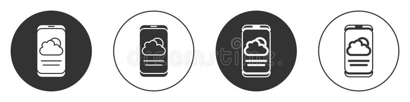 Black Weather Forecast Icon Isolated on White Background. Circle Button ...