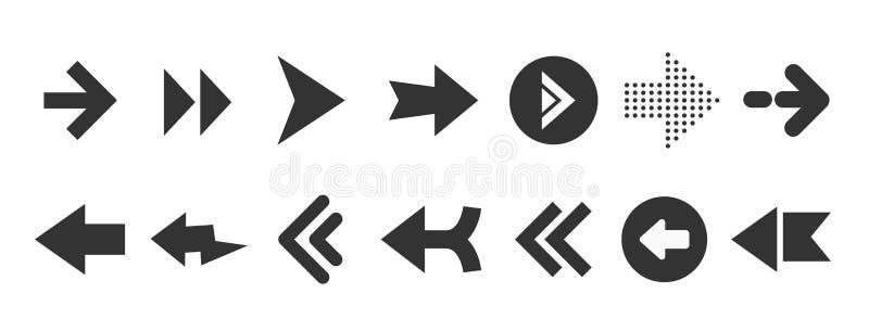 Black Web Arrows Set Isolated on White Background. UI and Web Design ...