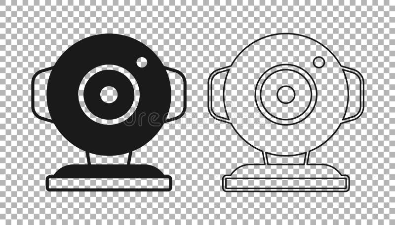 Black Web Camera Icon Isolated on Transparent Background. Chat Camera ...