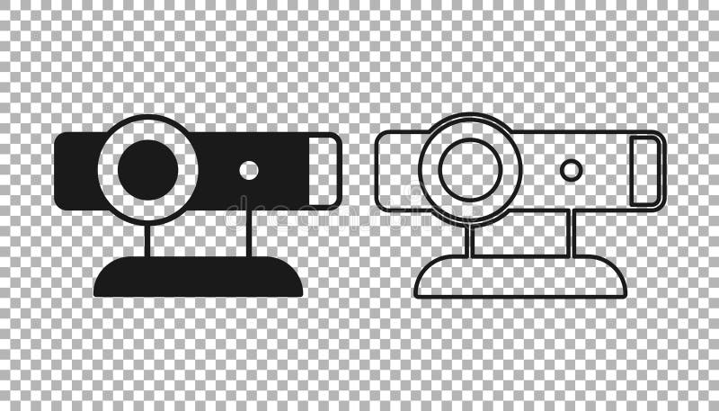 Black Web Camera Icon Isolated on Transparent Background. Chat Camera ...
