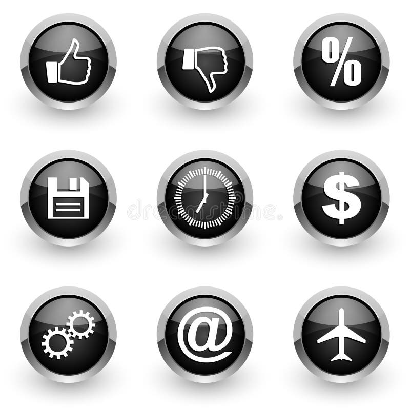 Black web icons stock illustration. Illustration of reflection - 5149389