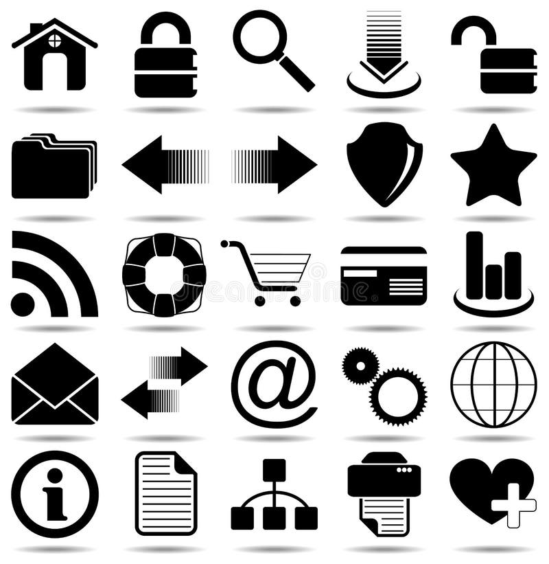 Black Web Icons stock vector. Illustration of searching - 31630092