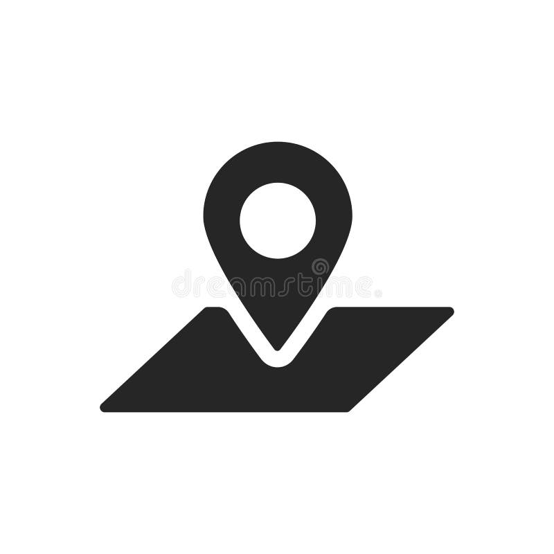 Black web map pointer icon stock vector. Illustration of white - 261671403