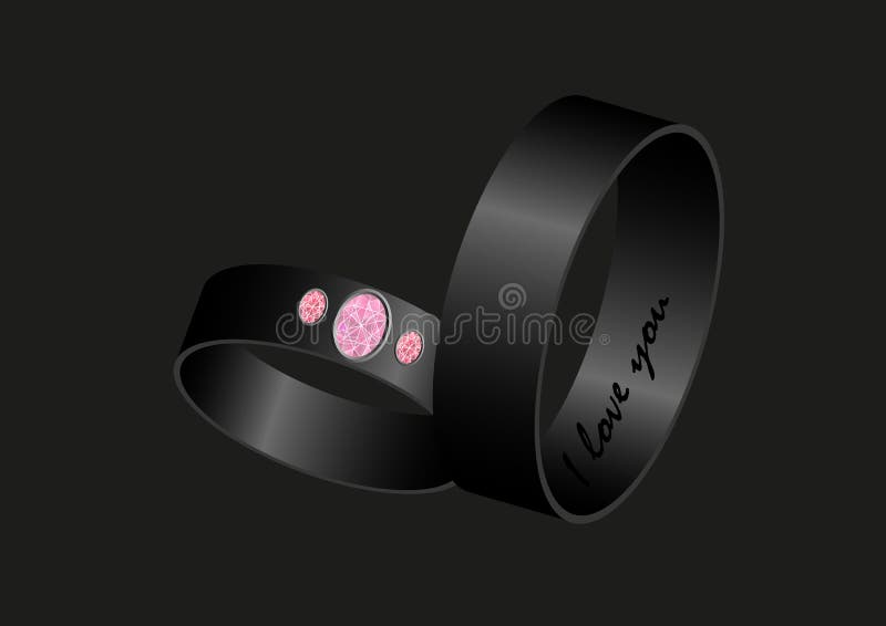 Black wedding rings stock vector. Illustration of husband - 105890025