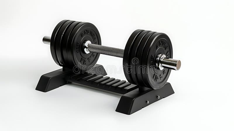 A Black Weight Bar with a Silver Barbell on Top Stock Image - Image of ...