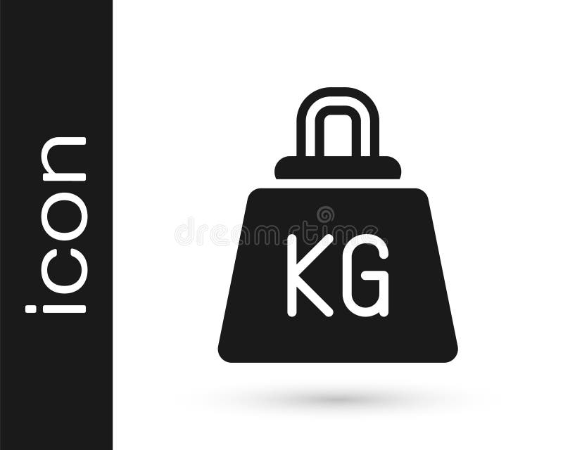 Black Weight Icon Isolated on White Background. Kilogram Weight Block ...