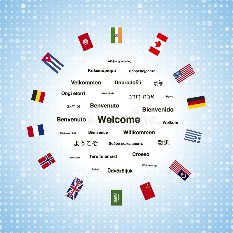 World Languages Flags Mixed Languages Welcome Display Posters (teacher