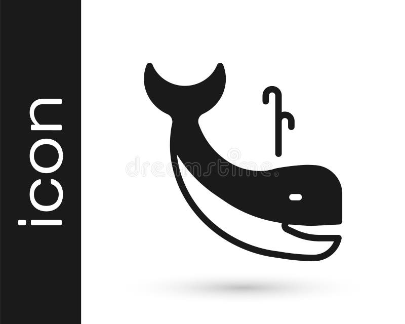 Black Whale Icon Isolated on White Background. Vector Stock ...