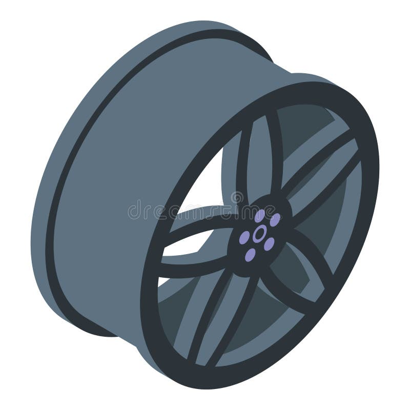 Black Wheel Icon Isometric Vector. Car Repair Stock Illustration ...