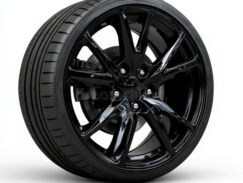 A Black Wheel on a White Background Stock Image - Image of stand ...