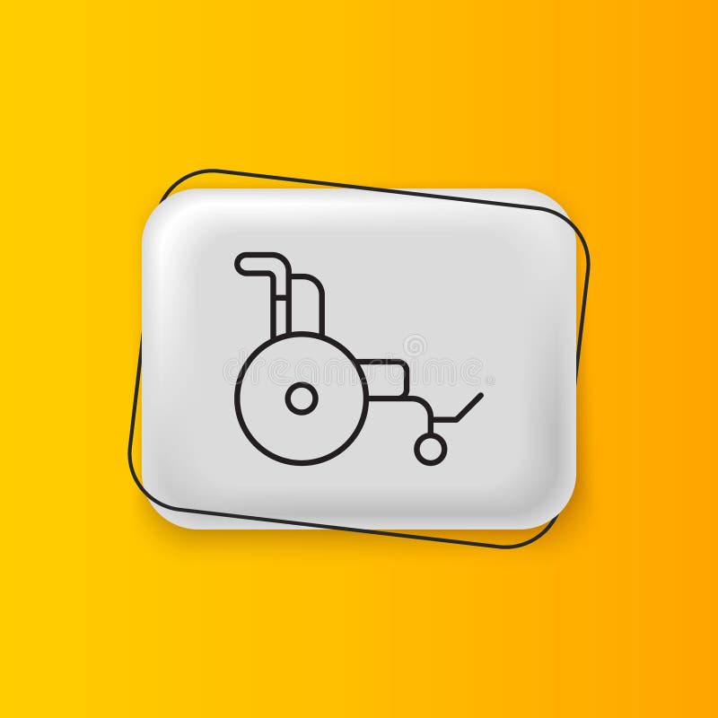 Black Wheelchair for Disabled Person Icon Isolated on Yellow Background ...