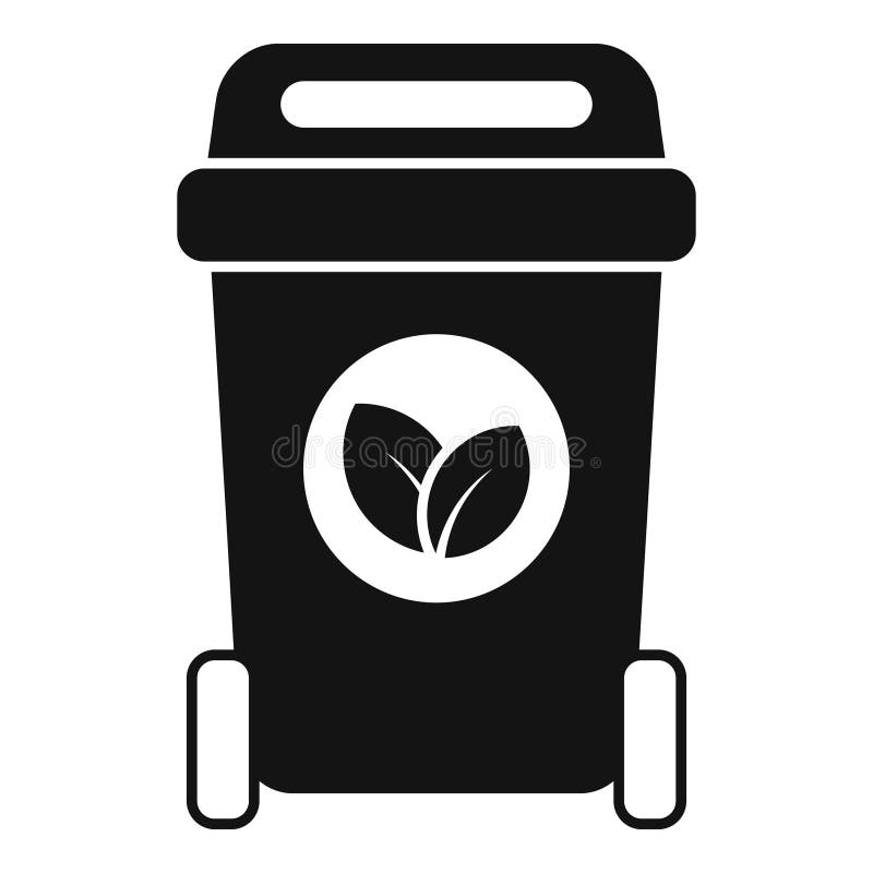Black Wheelie Bin for Organic Waste Sorting Standing Up Stock Vector ... Black Wheelie Bin for Organic Waste Sorting Standing Up Stock Vector ...