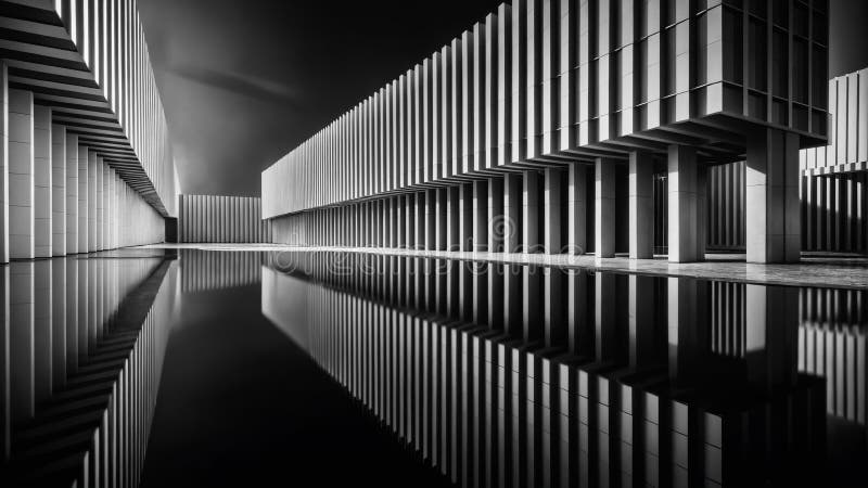 Black and White Abstract Architectures Minimalistic Background ...