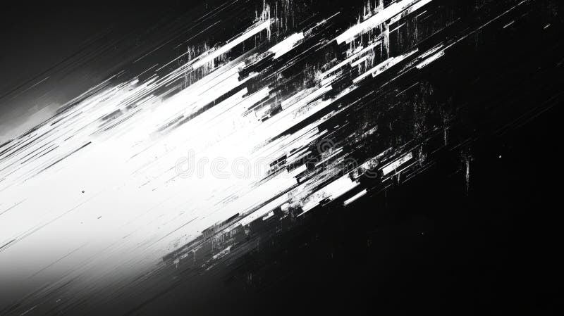 Black and White Abstract Art. Digital Art with Lines. White Pattern on ...