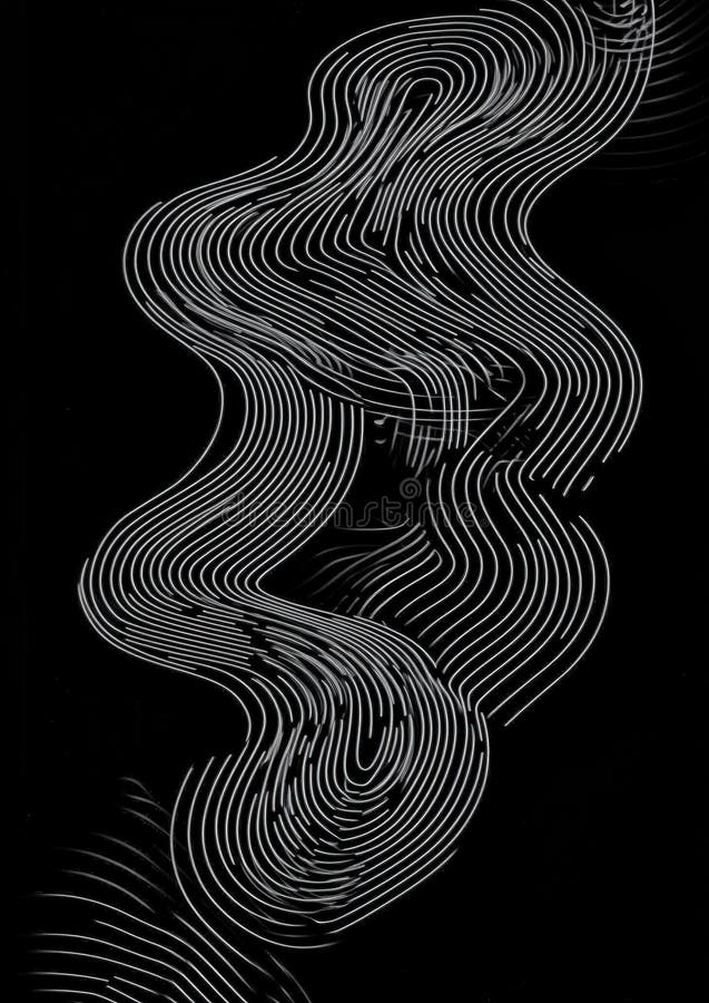 Abstract Monochrome Line Art with Flowing Pattern Stock Photo - Image ...