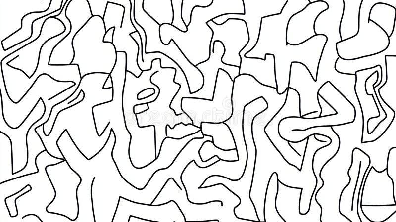 Abstract Line Art Maze stock illustration. Illustration of artwork ...
