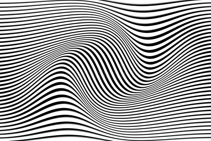 Black and White Abstract Background with Line Distortion Stock ...