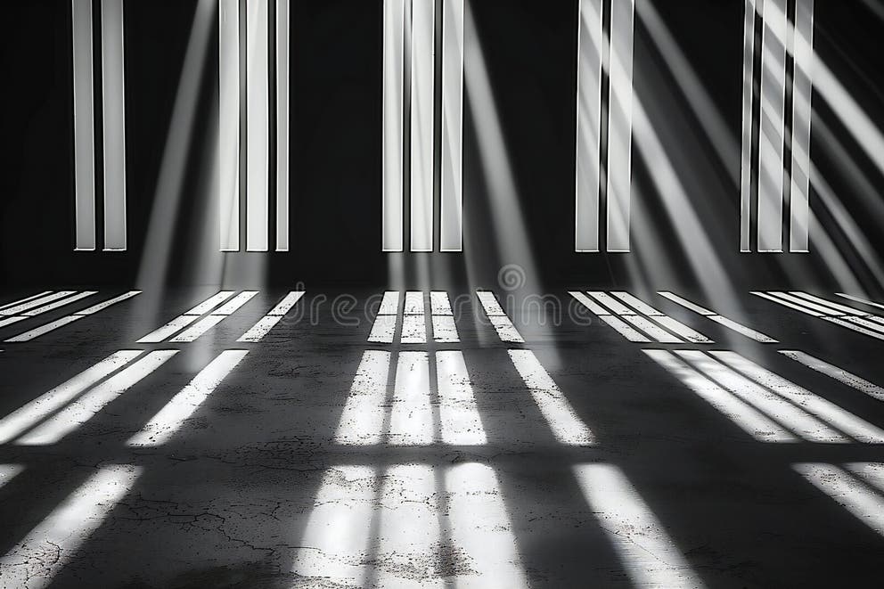 Black and White Abstract Background with Lines of Light through Slats ...
