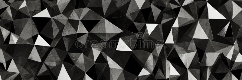 Black and White Abstract Background with Random Geometric Triangle Ai ...