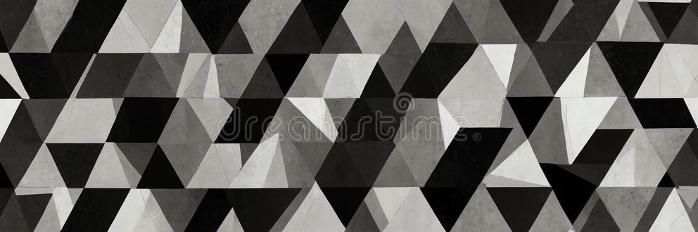 Black and White Abstract Background with Random Geometric Triangle Ai ...