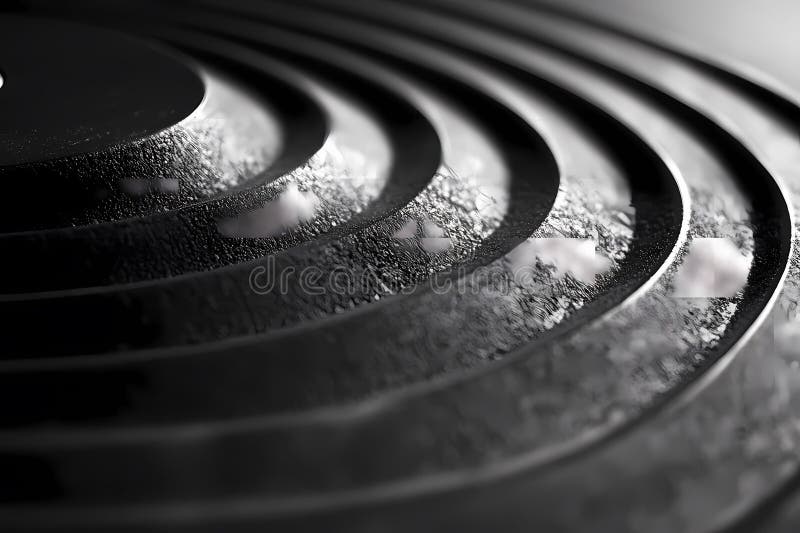 Black and White Abstract Background with Vinyl Records. Close-up of ...