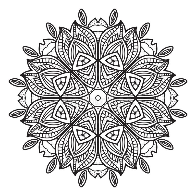 Black and White Abstract Circular Pattern. Stock Illustration ...