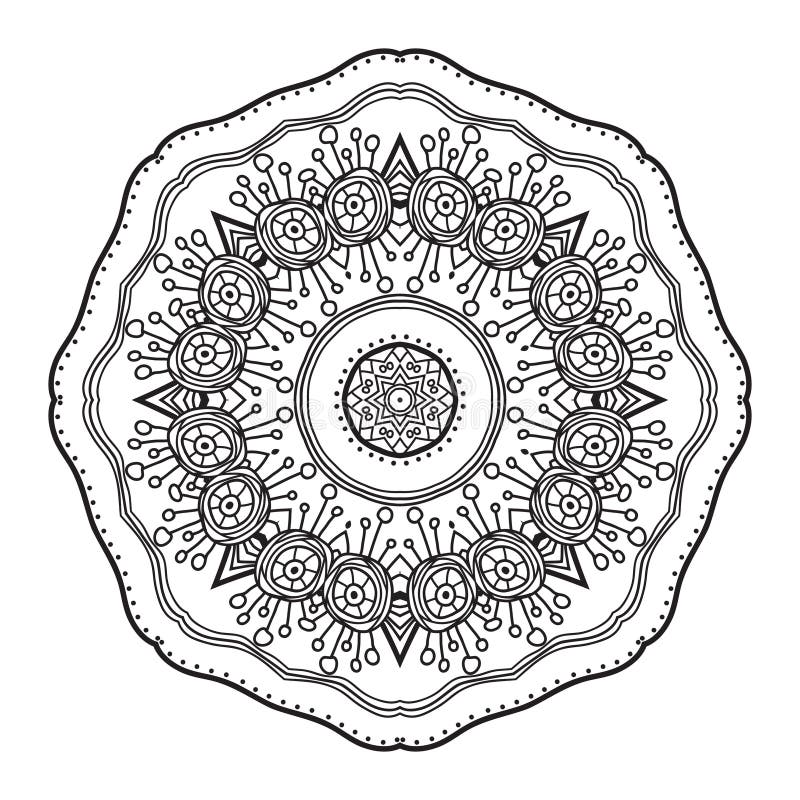 Black and White Abstract Circular Pattern. Stock Vector - Illustration ...