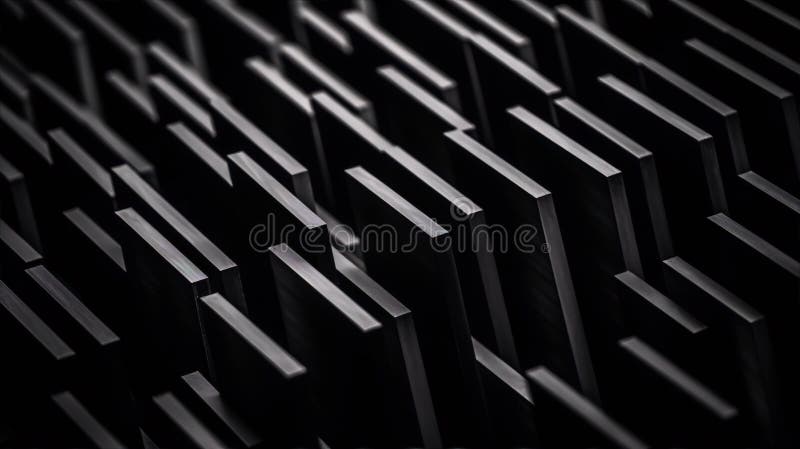 Black and White Abstract 3D Rendering of a Maze-like Structure with ...