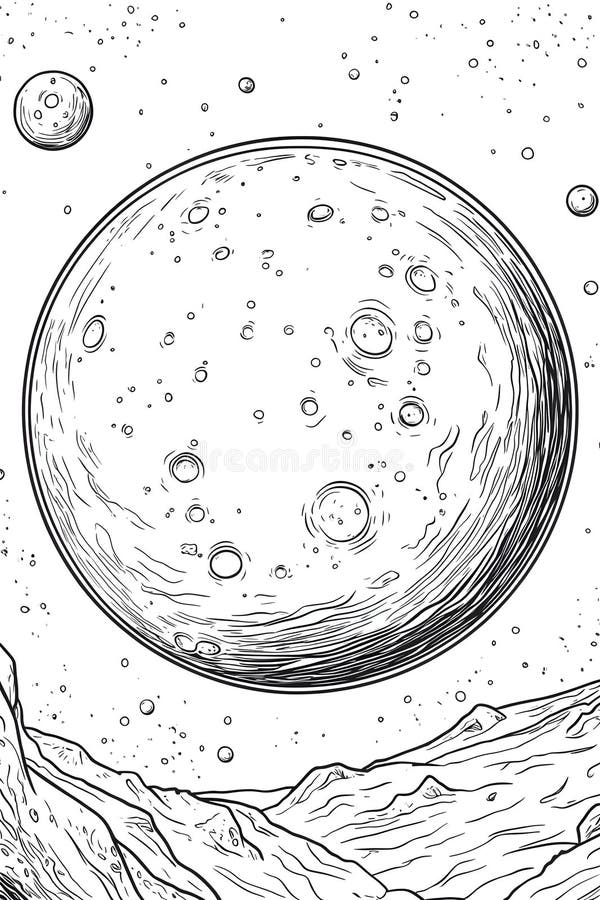 Black White Abstract Design Moons Planets Generative Ai Stock Photos ...