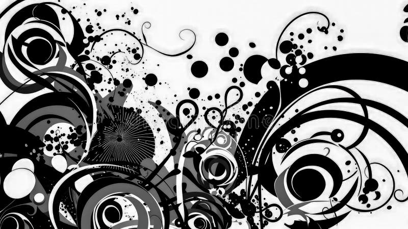 Black and White Abstract Design on White Background. Generative AI ...