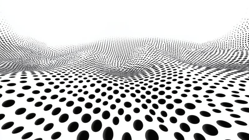 Black and White Abstract Dotted Wave Pattern Design Stock Illustration ...