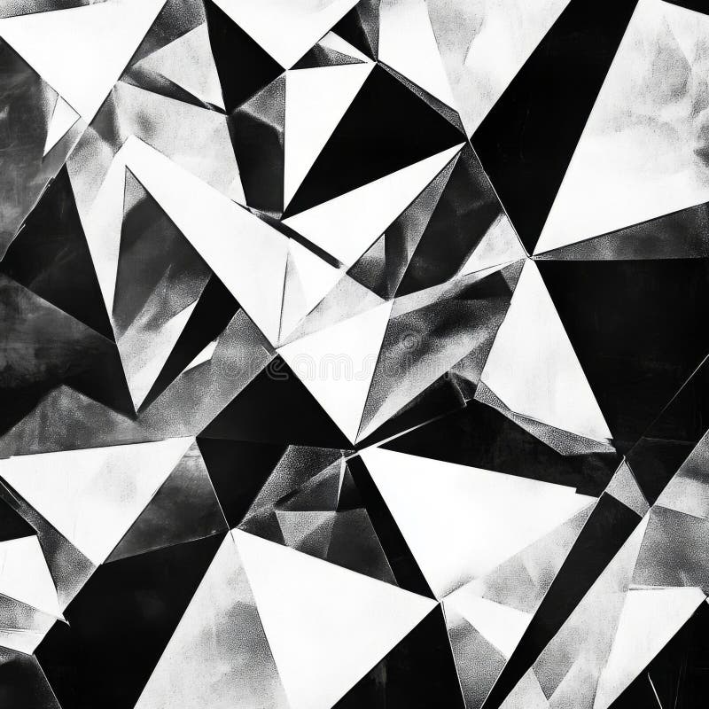 Black and White Abstract Geometric Pattern with a Distressed Texture ...
