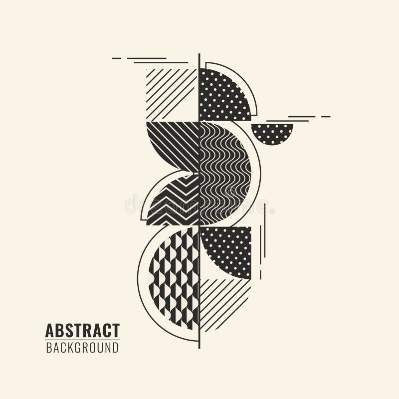 Black and White Abstract Geometric Shape Different Patterns. Stock ...