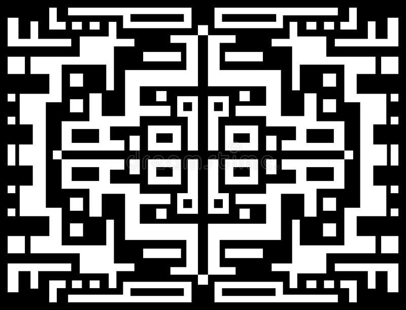 Graphic Chinese Pattern. Techno Futuristic Design. Grid Maze in Tech ...