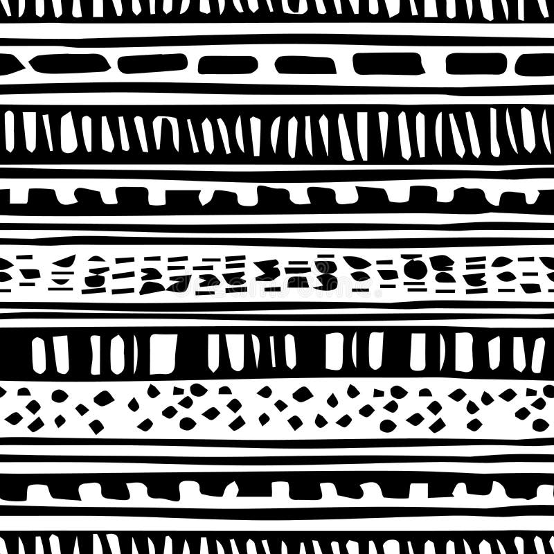 Black White Abstract Hand Drawn Abstract Seamless Repeat Endless Repeat ...