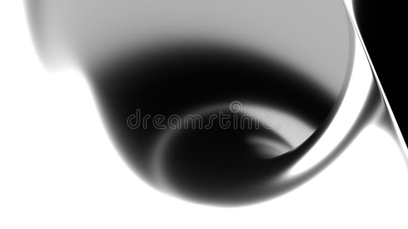 Black and White Abstract Illustration - Curved Pattern. 3d Rendering ...