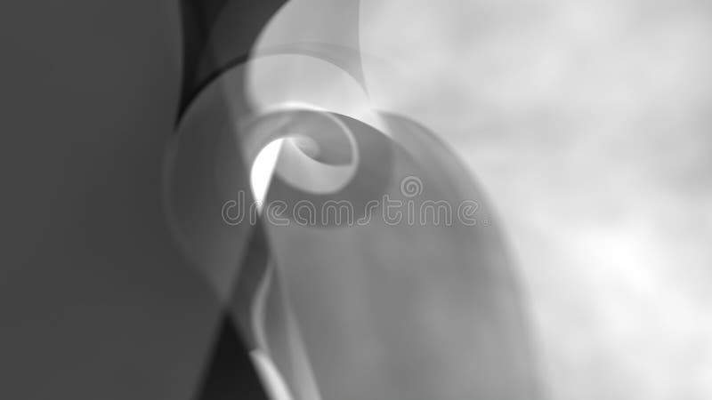 Black and White Abstract Illustration - Curved Pattern. 3d Rendering ...