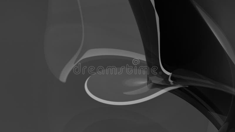 Black and White Abstract Illustration - Curved Pattern. 3d Rendering ...