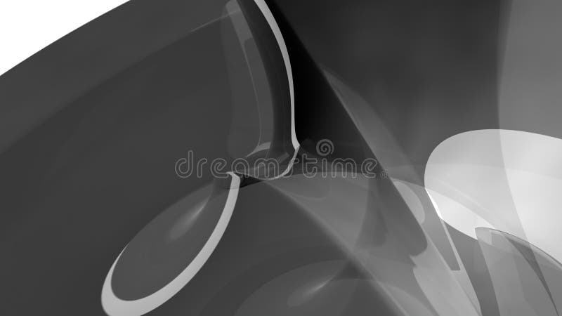 Black and White Abstract Illustration - Curved Pattern. 3d Rendering ...
