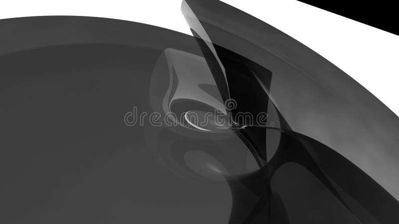 Black and White Abstract Illustration - Curved Pattern. 3d Rendering ...